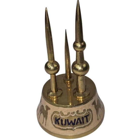 Accents | Vintage Brass Kuwait Towers Building Hand Painted 5 H Made In ...